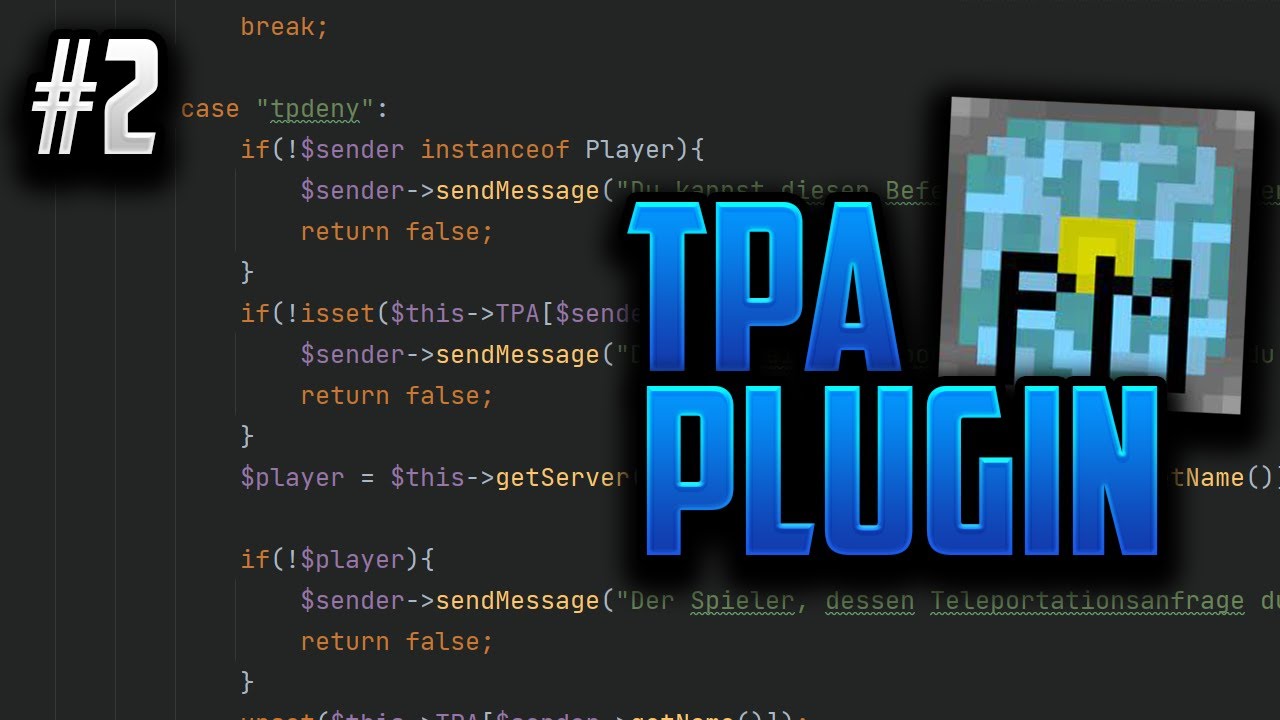 So programmierst DU ein TPA Plugin in Pocketmine | #2 - YouTube