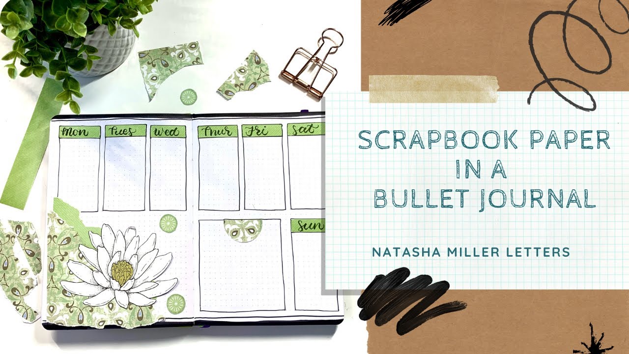 Scrapbook Paper in a Bullet Journal - YouTube