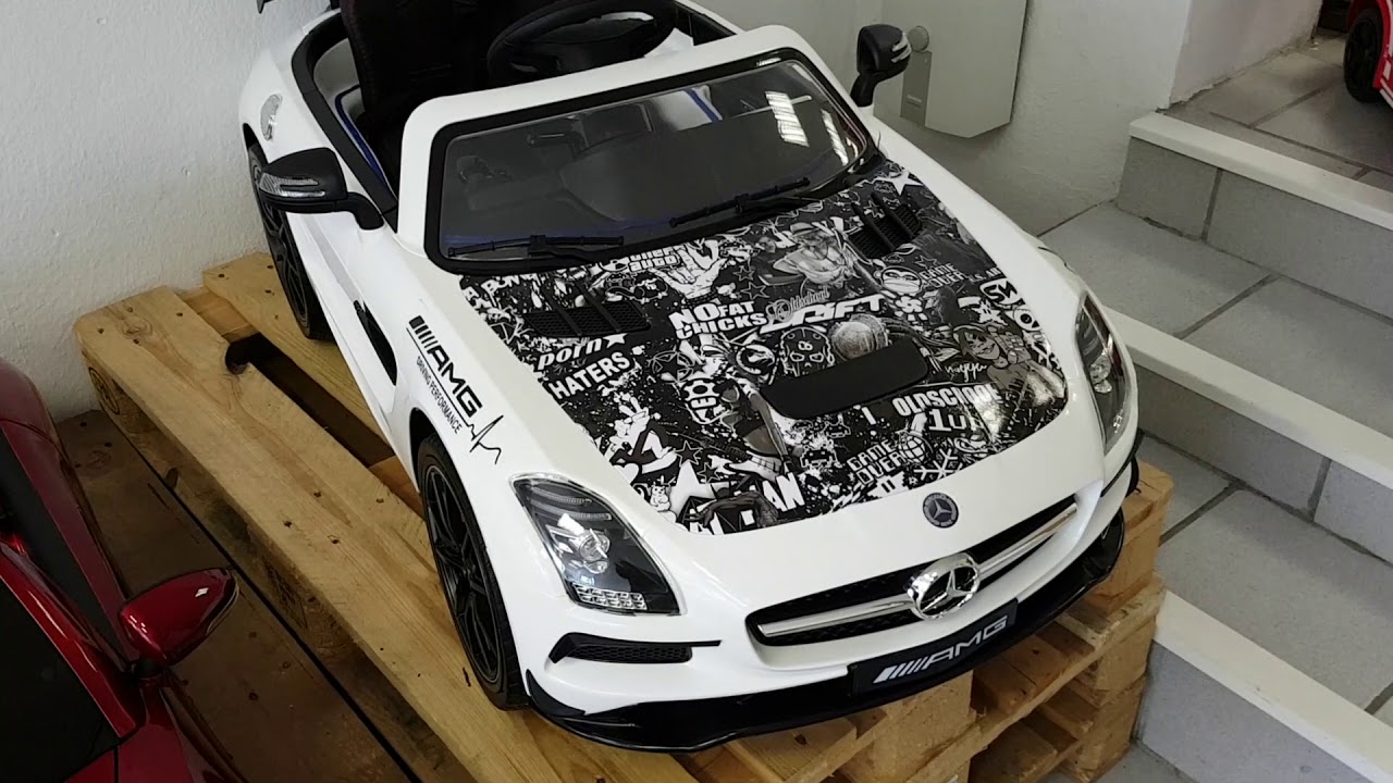 mercedes sls amg kinderauto getuned by kiddy-cars.de - YouTube
