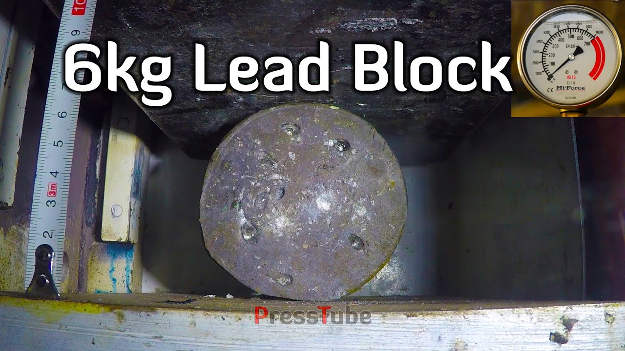Crushing Lead Block to Lead Pancake - YouTube