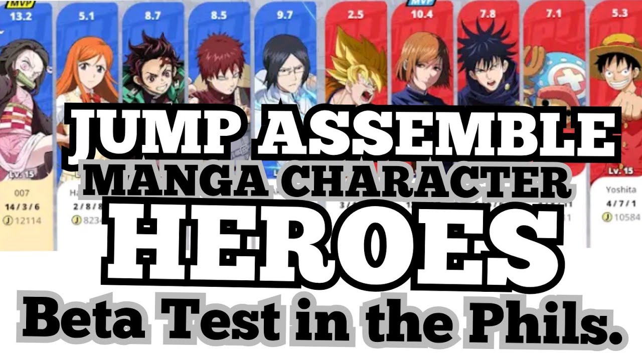 JUMP ASSEMBLE BETA TEST | JUMP ASSEMBLE MANGA CHARACTER HEROES - YouTube