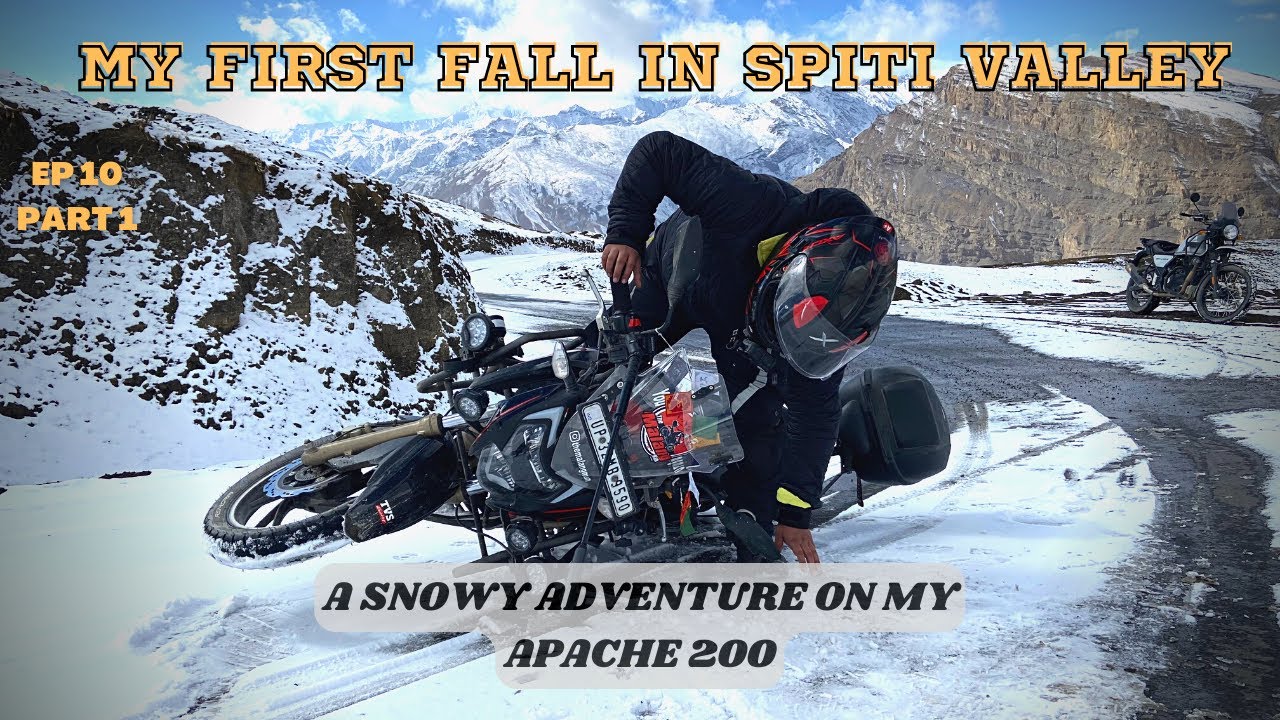 FULL SNOW ADVENTURE on My TVS apache RTR 200 4V BS6 in SPITI VALLEY ...