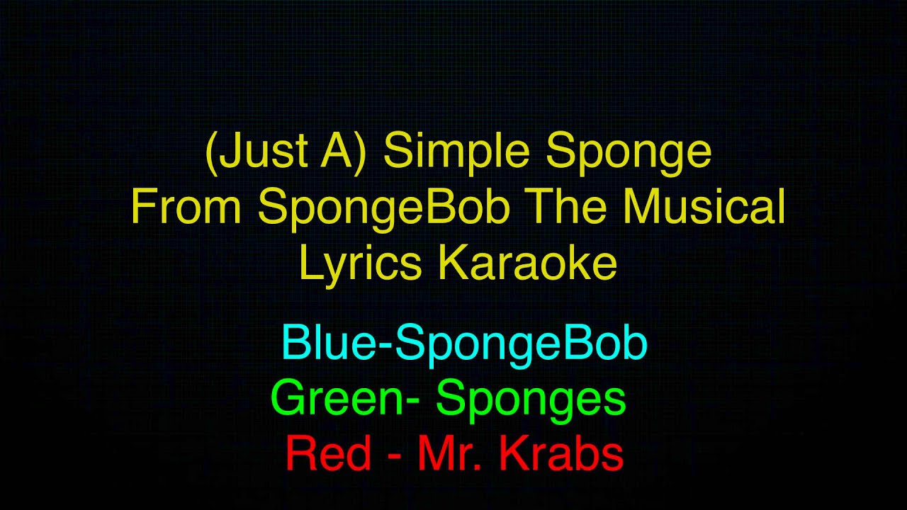 (Just A) Simple Sponge 🧽 (The SpongeBob Musical) Karaoke Lyrics + Color ...