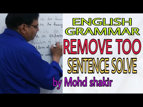 ||English grammar|| how to || solve ||REMOVE TOO sentence ||, # ...