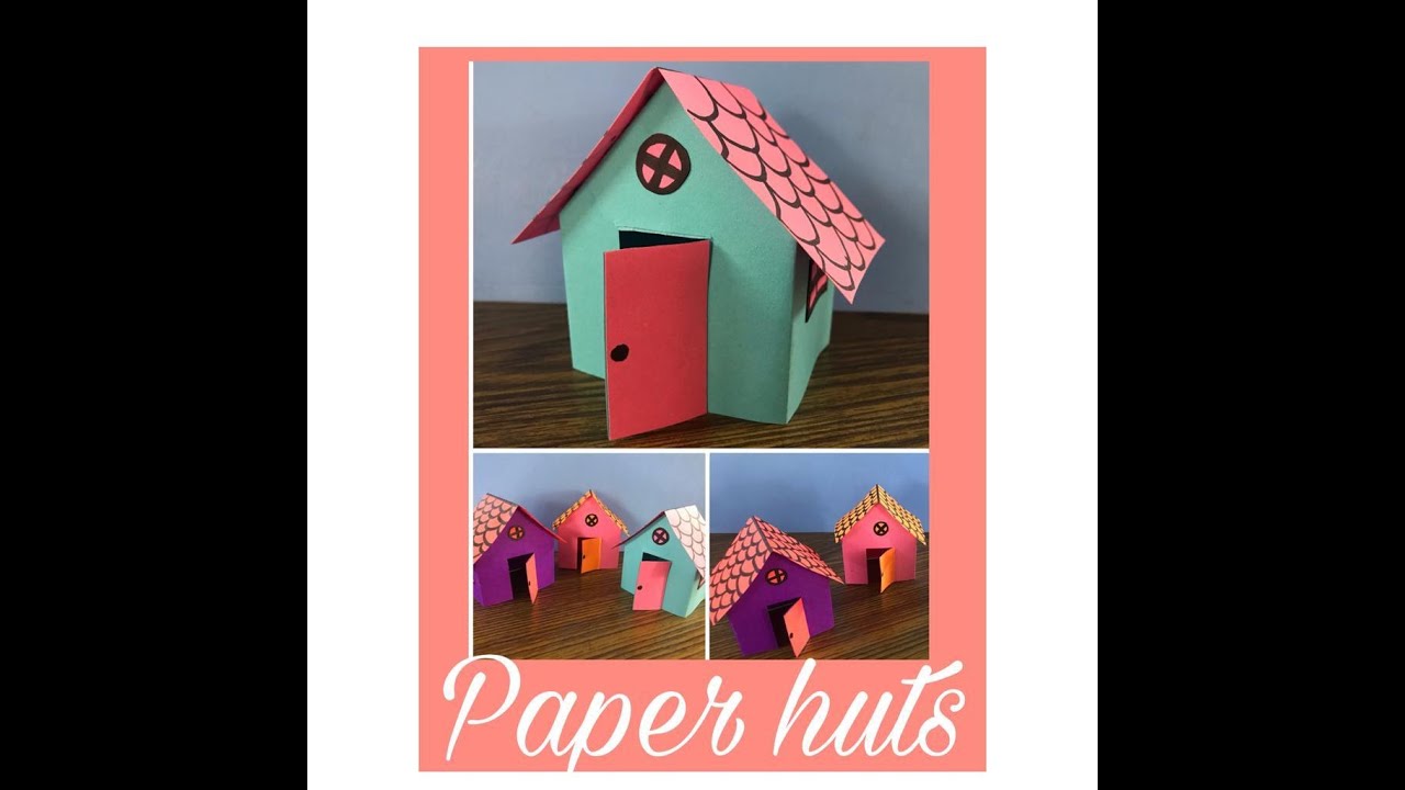 DIY paper huts# easy craft for kids# how to make paper hut# how to make ...