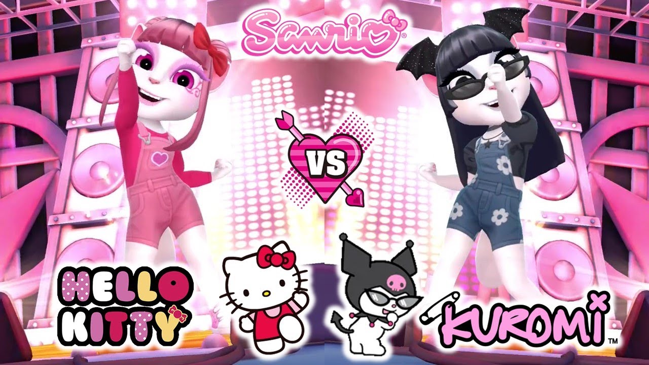 My talking angela 2 💌 Hello Kitty 🆚 Kuromi 💟 Sanrio Cosplay🌈🎀 - YouTube