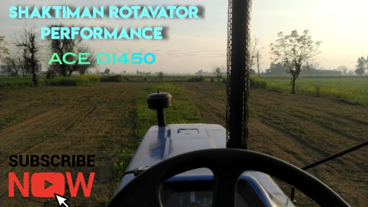 || Shaktiman rotavator performance with Ace di450 || tractor in 2nd low ...
