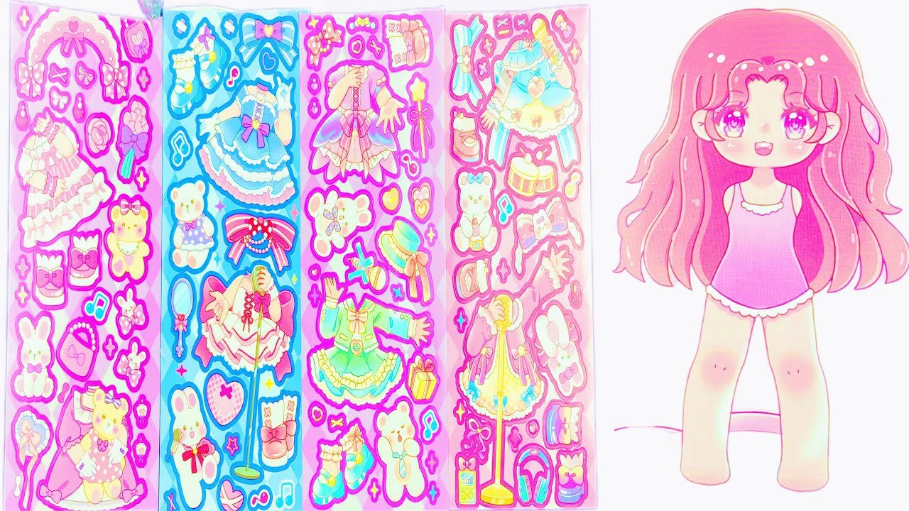 battle of beautiful idol chibi princesses #asmr #unboxing #sticker # ...
