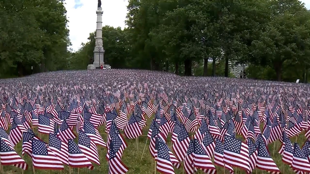Breathtaking display of American flags on Boston Common for Memorial Day - YouTube
