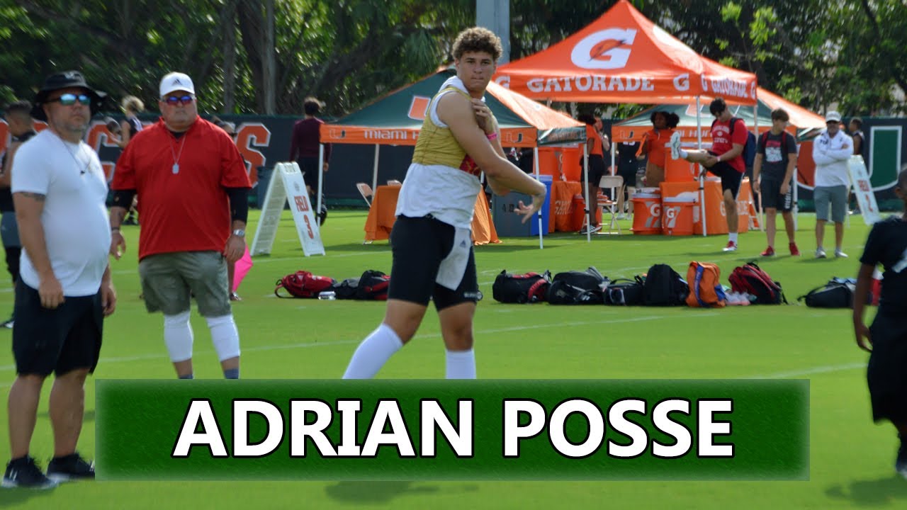 Monsignor Pace 2024 QB Adrian Posse at Miami 7-on-7 Camp - YouTube