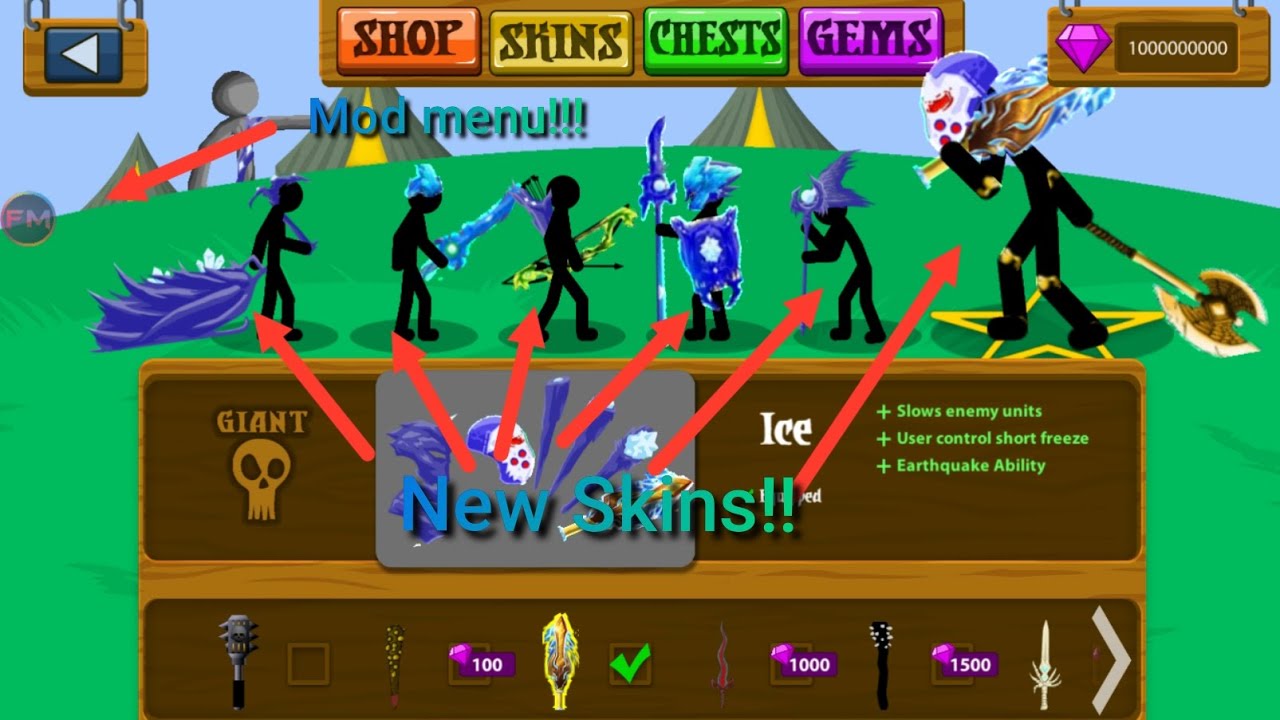 Stick War Legacy | New Mod Menu With Skins! | Special Mod Menu | part ...
