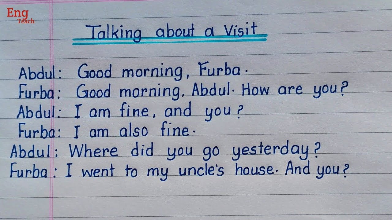 Talking about visit | Dialogue about visit | English Conversations ...