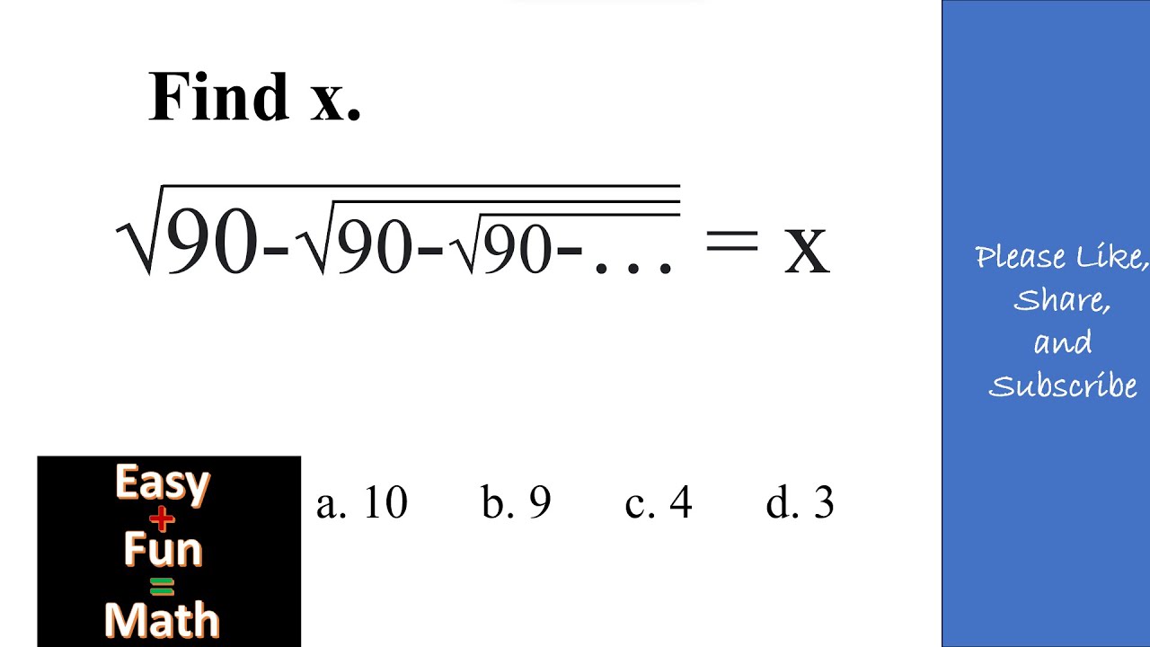 Mathematics # Olympiad Practice Question # Math Hack - YouTube