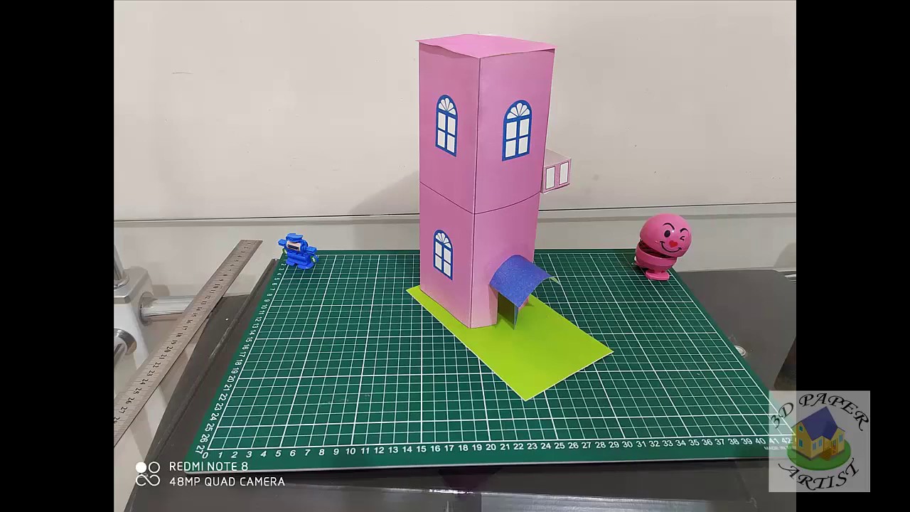 DIY | nice building with balcony made with paper - YouTube