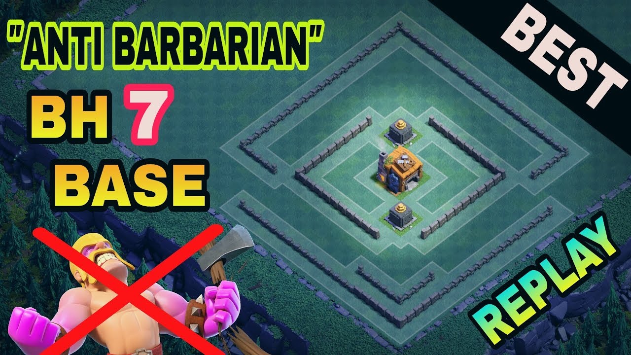BEST BUILDER HALL 7 BASE LAYOUT 2018 | BH 7 ANTI BARBARIANS TROPHY BASE ...