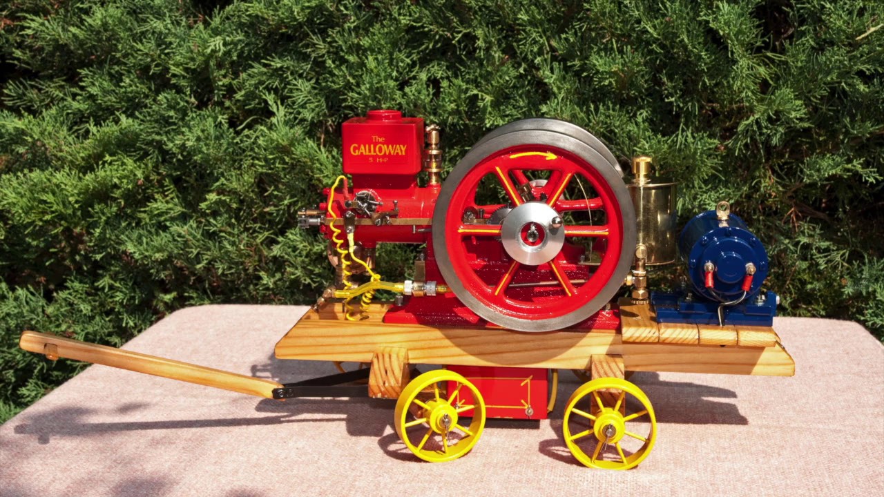 Galloway 5 HP Hit & Miss 1/6 Scale Model Engine - YouTube