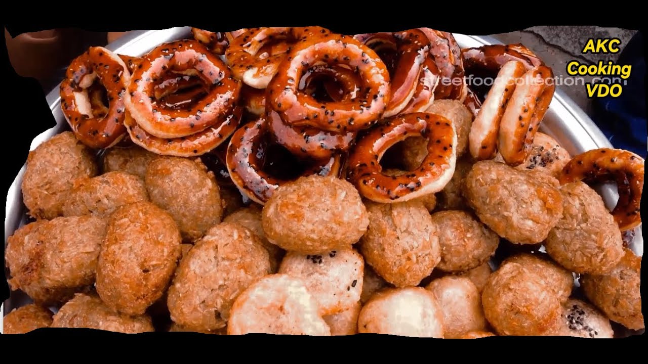 Khmer cakes and many different foods | Food market tour | Cambodian ...