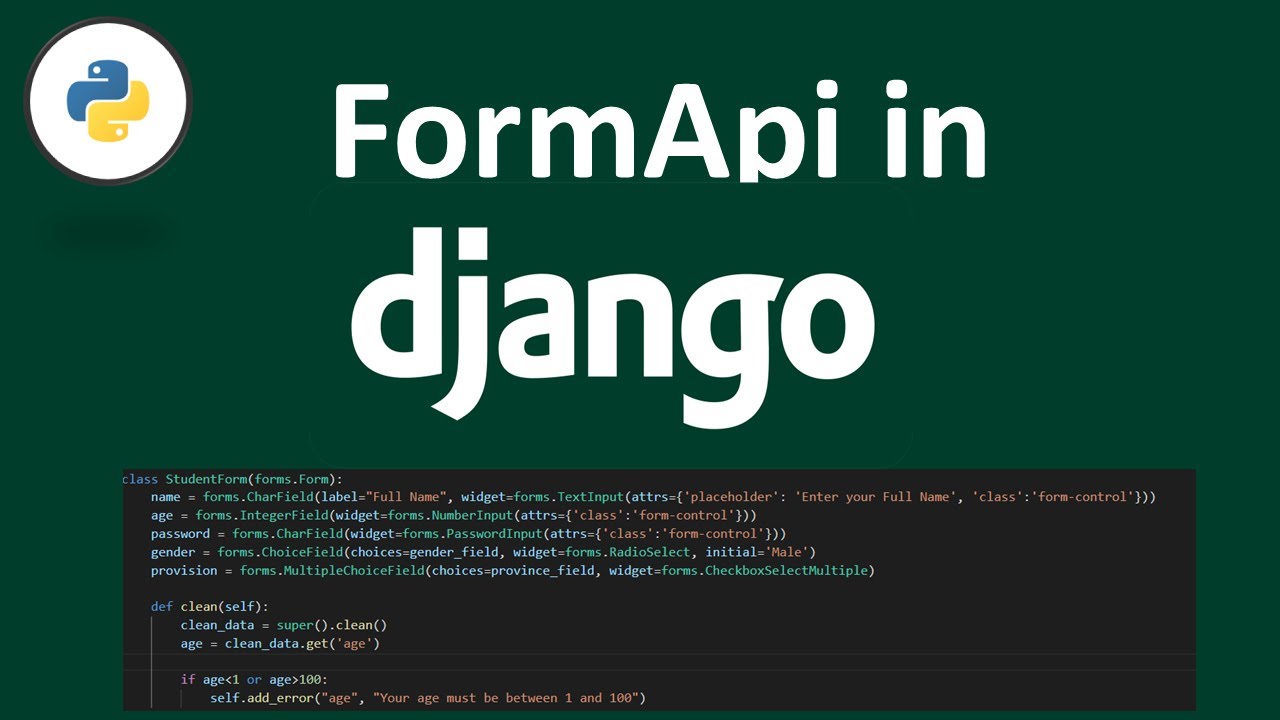 Lesson 17: FormApi and ModelApi in Django (Part 2) #django #webdevelopment #python - YouTube