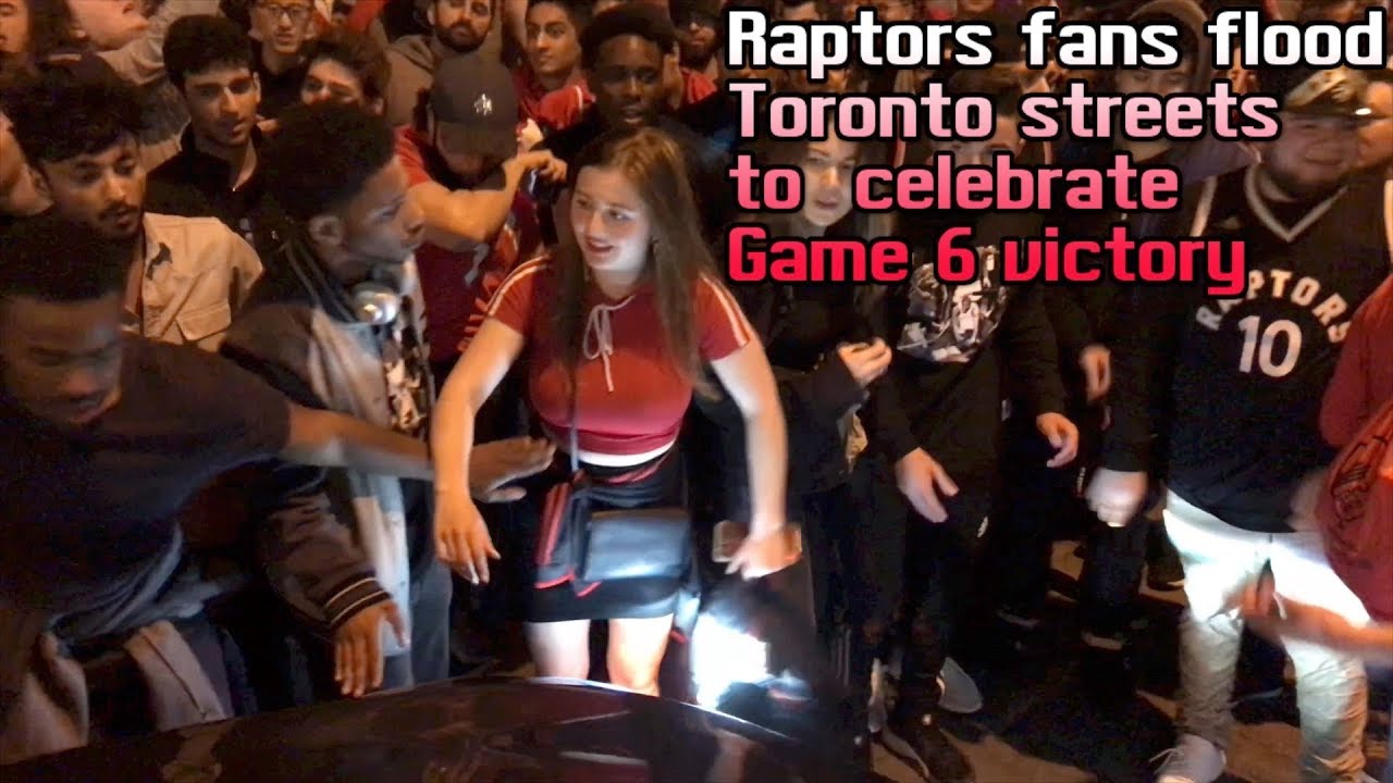Huge Toronto Raptors fans flood streets to celebrate GAME 6 VICTORY ...