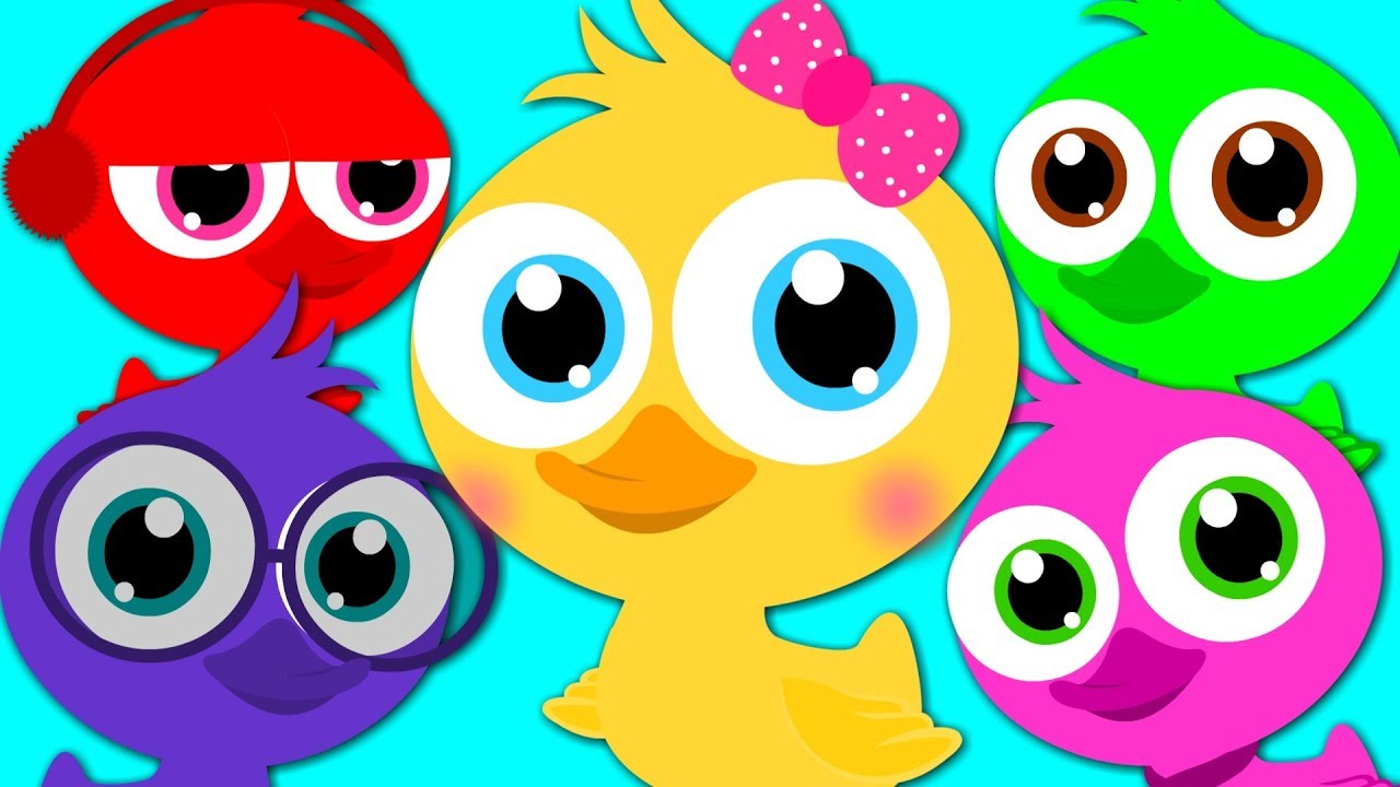 Five Little Colorful Ducks | Nursery Rhymes | Learn Colors | Songs For ...