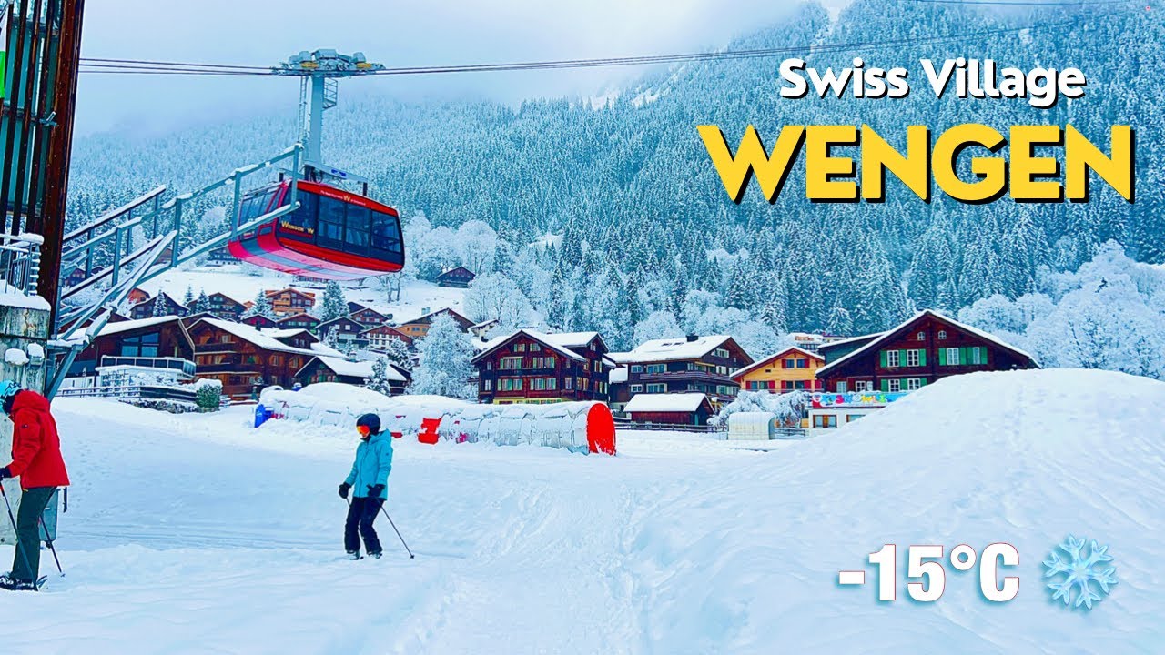 Magical Swiss Village Covered with Heavy Snow _ Wengen Switzerland 4k ...