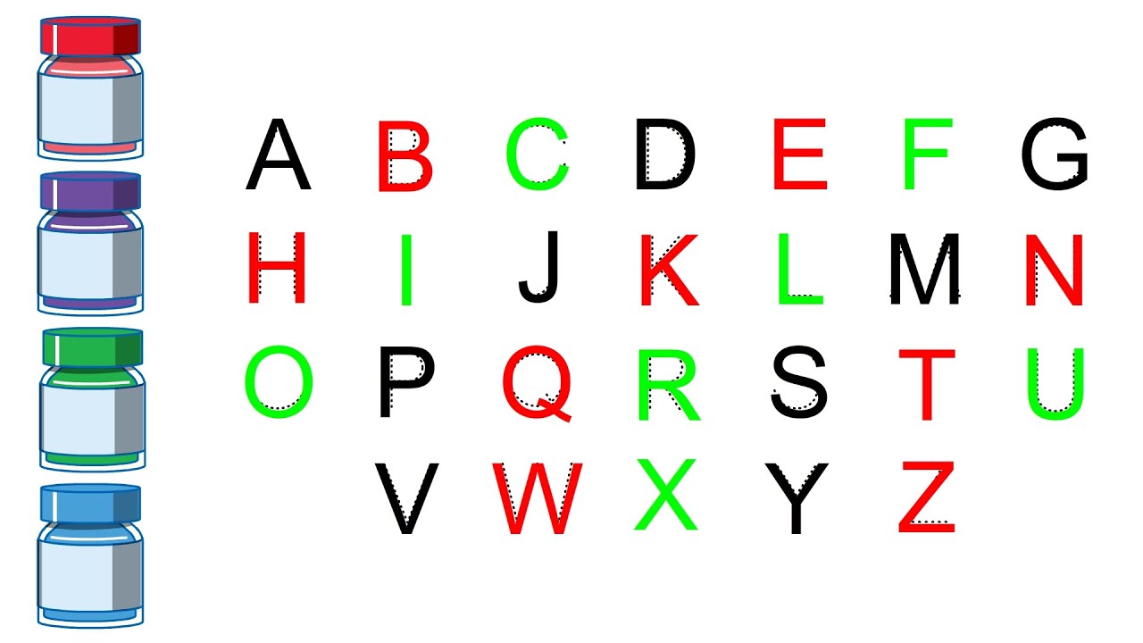 Alphabets, ABCD, kids rhymes, A for apple B for ball, A to Z kids learn ...