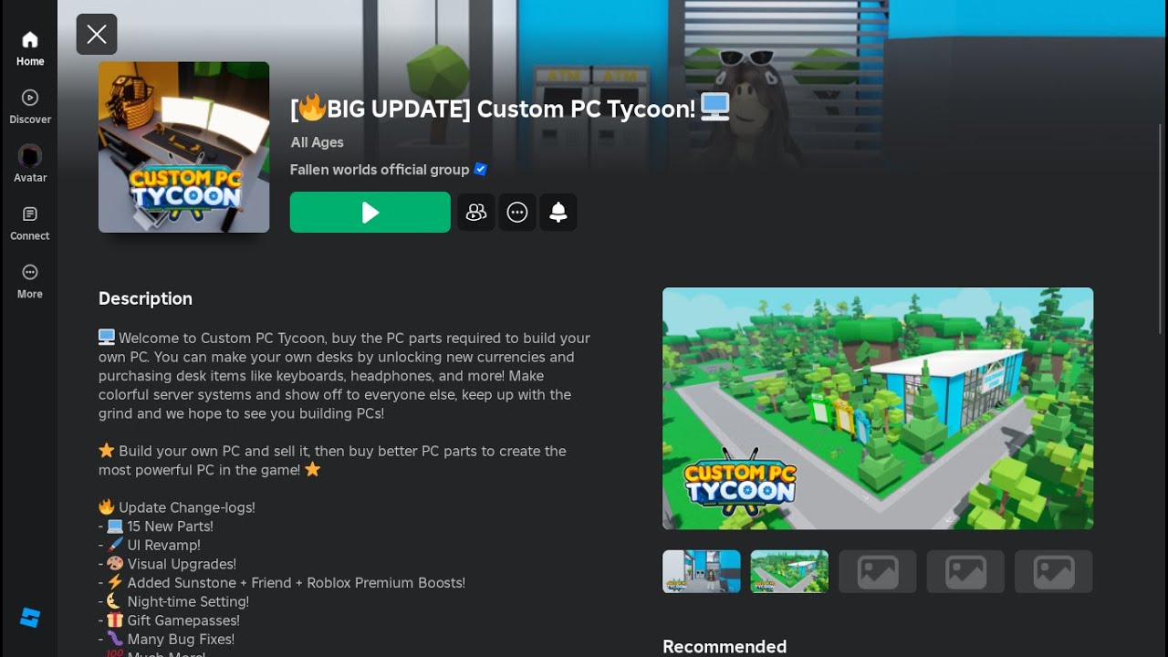 Roblox Custom Pc Tycoon! game play - YouTube