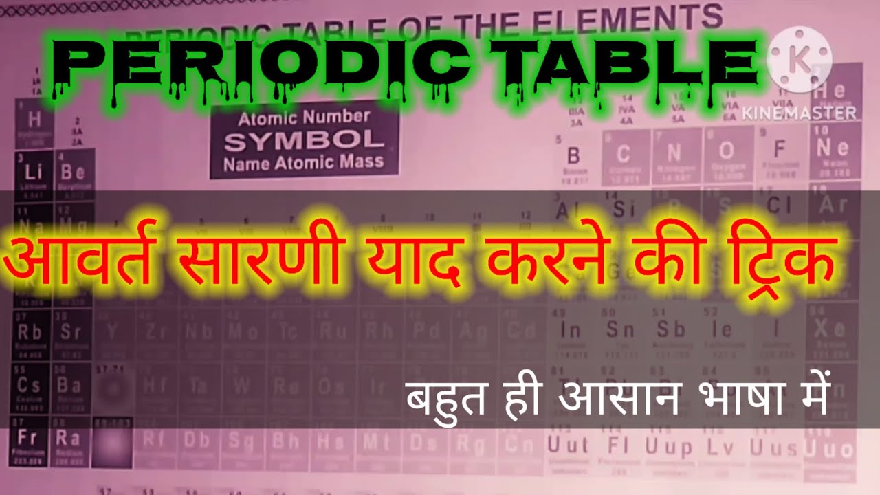 avart sarni yaad karne ka tarika, आवर्त सारणी याद करने की ट्रिक - YouTube