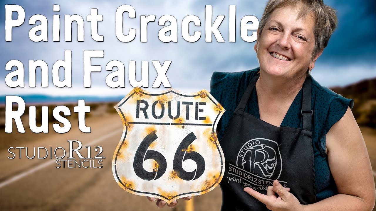 Paint Faux Rust on a Route 66 Wood Sign | DIY Mancave Decor - YouTube