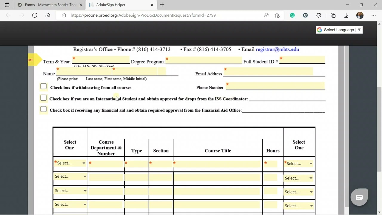 The Add/Drop Form - YouTube