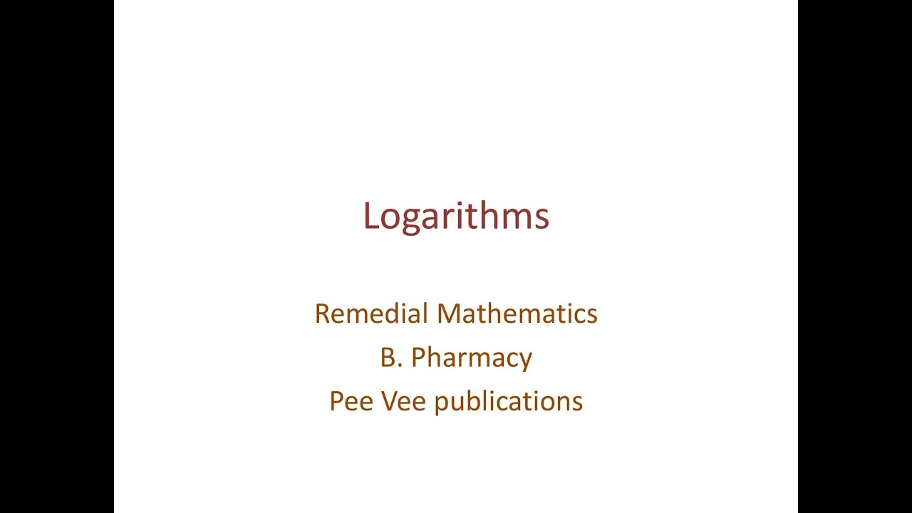 logarithms ex .3.3 last part ( b pharmacy) - YouTube