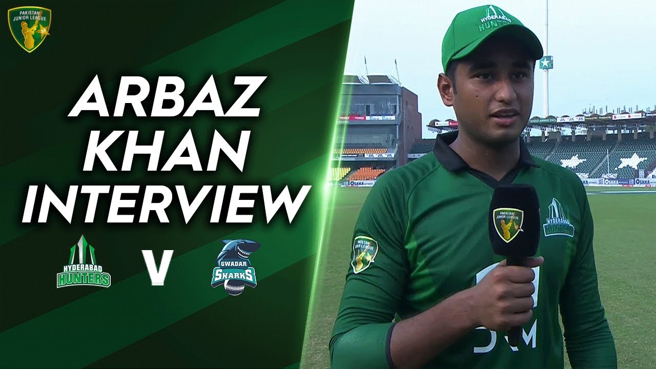 Arbaz Khan Interview | Gwadar Sharks vs Hyderabad Hunters | Match 5 | PJL | MV2T - YouTube