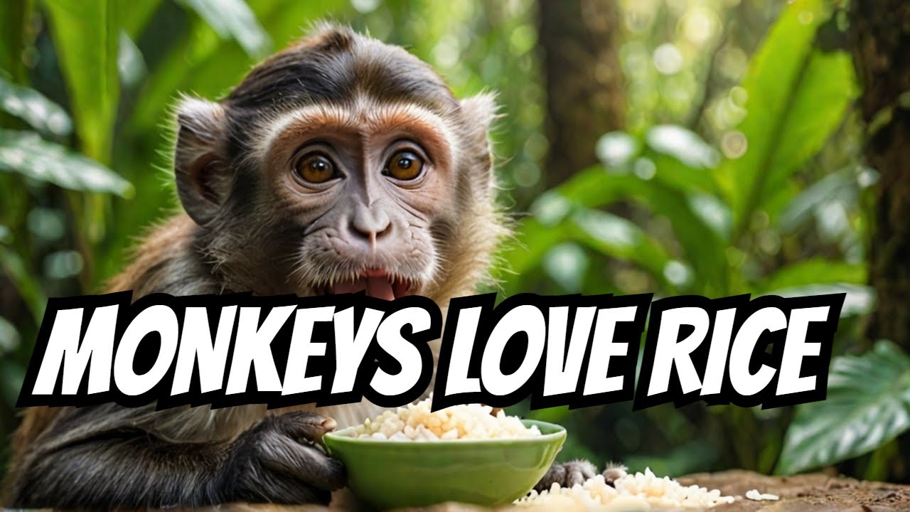 Monkeys Funny EATING RICE - YouTube