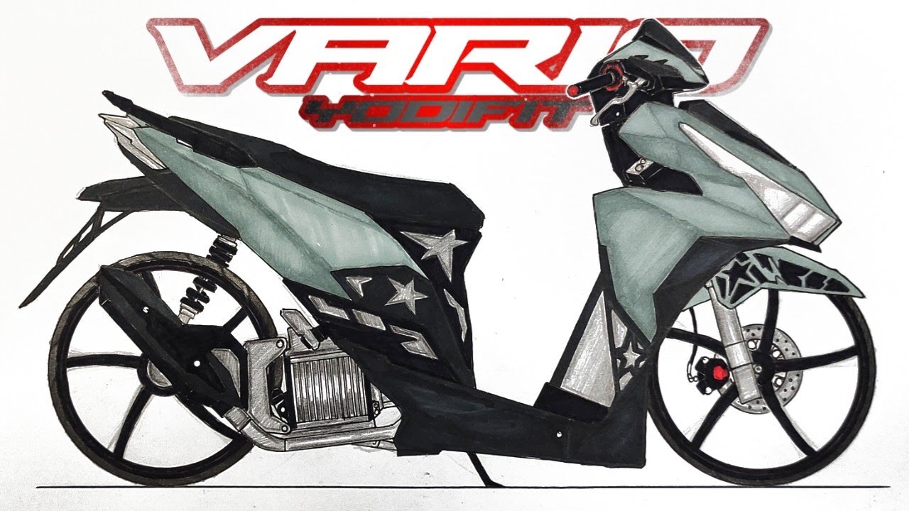 VARIO YODIFIT‼️ Cara menggambar motor Vario, menggambar motor Vario ...