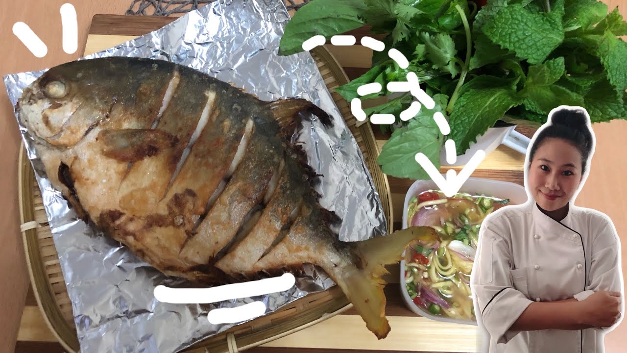 FISH & MANGO RECIPE • DEEP FRIED FISH WITH MANGO SAUCE •Thai Chef Food ...