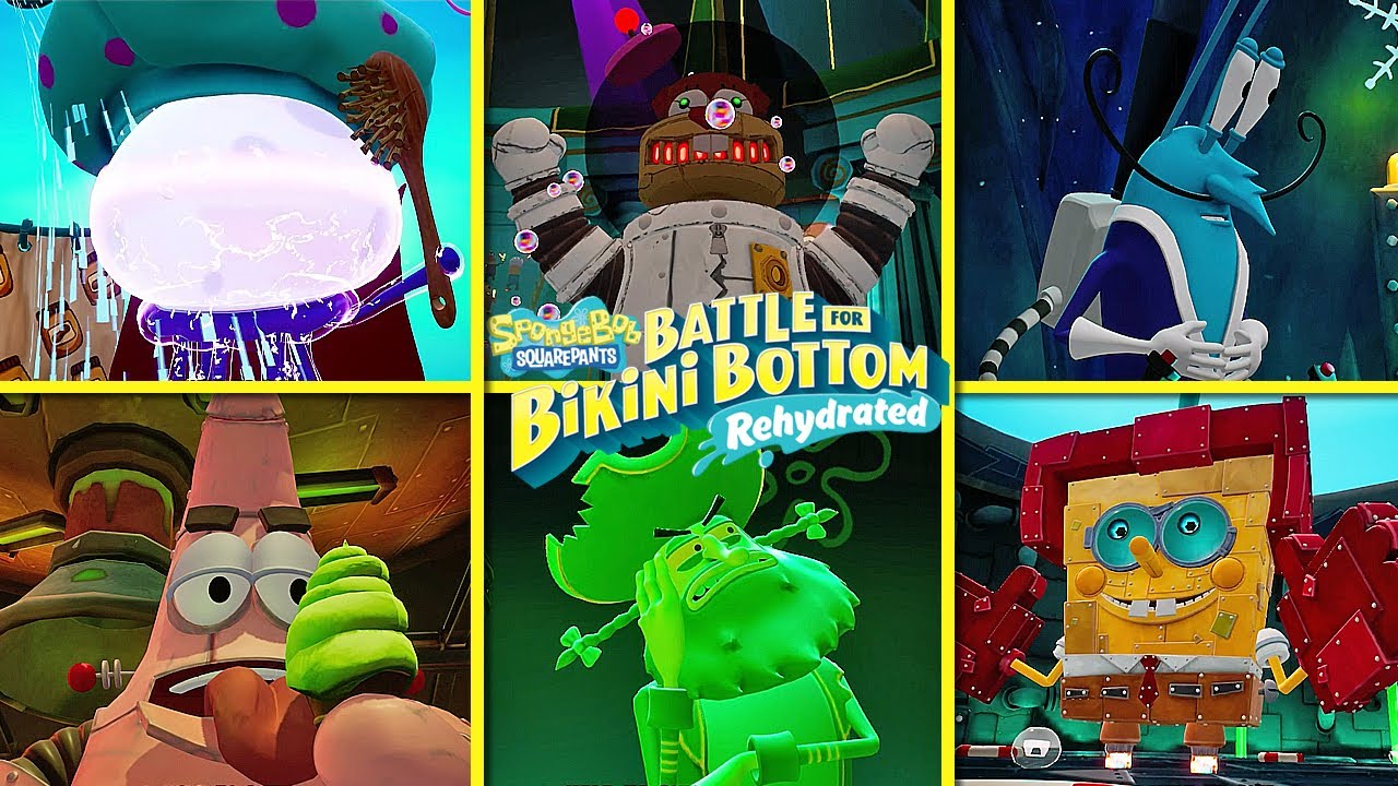 ALL BOSS BATTLE - SpongeBob SquarePants Battle for Bikini Bottom ...