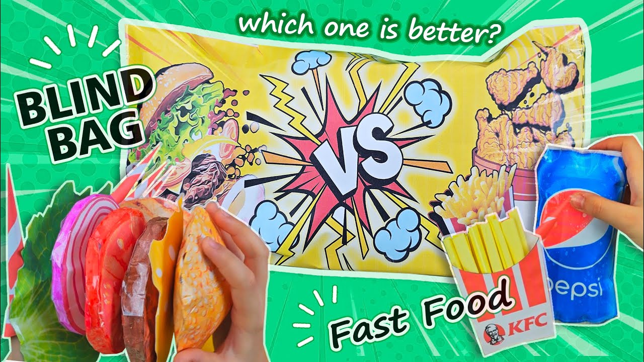 Blind BAG Paper FOOD🍔Satisfying video🍟ASMR - YouTube