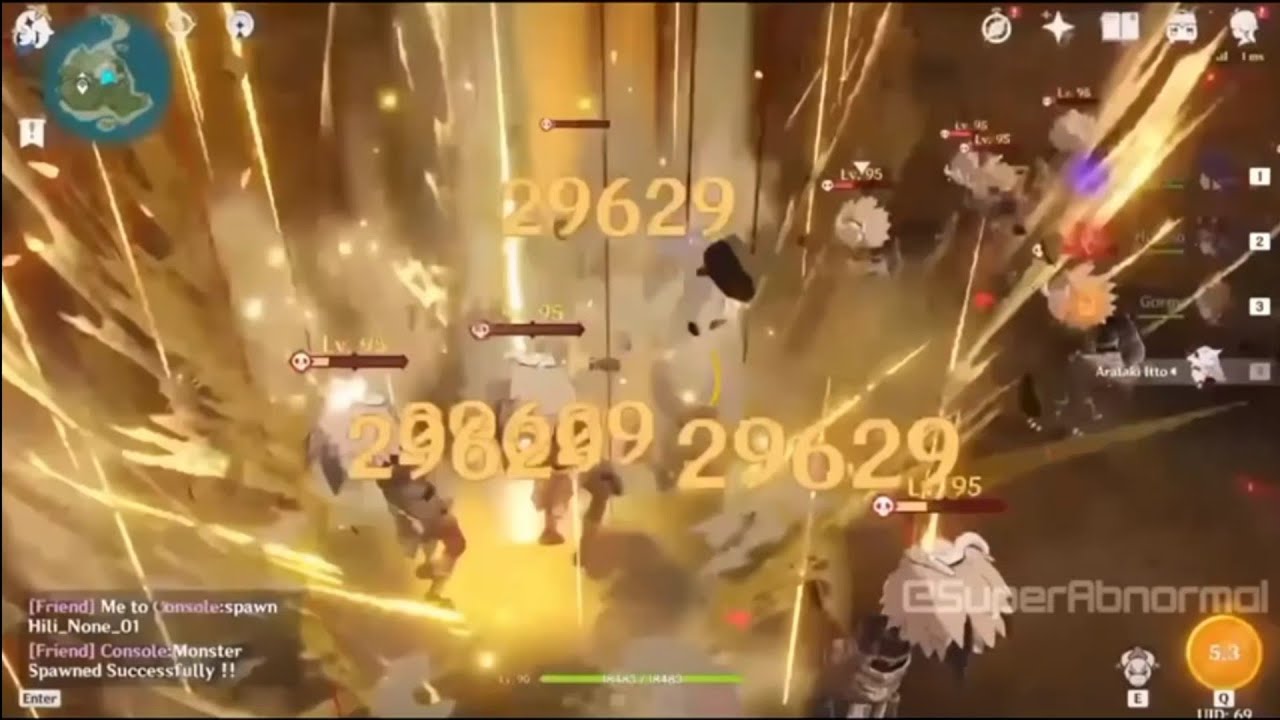 Arataki itto showcase || itto c6 burst damage deals - Genshin Impact ...