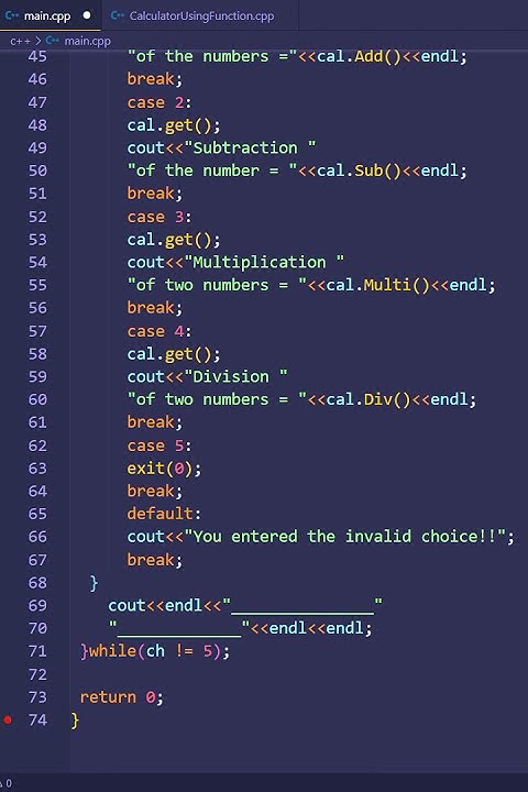 c++ program to make a simple calculator using class | PWOS #shorts - YouTube