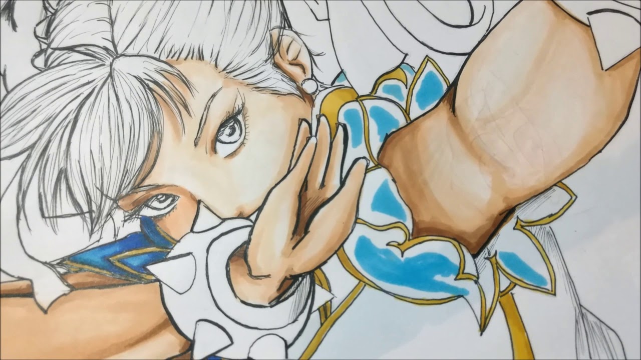 chun li speed drawing copic&finecolour - YouTube
