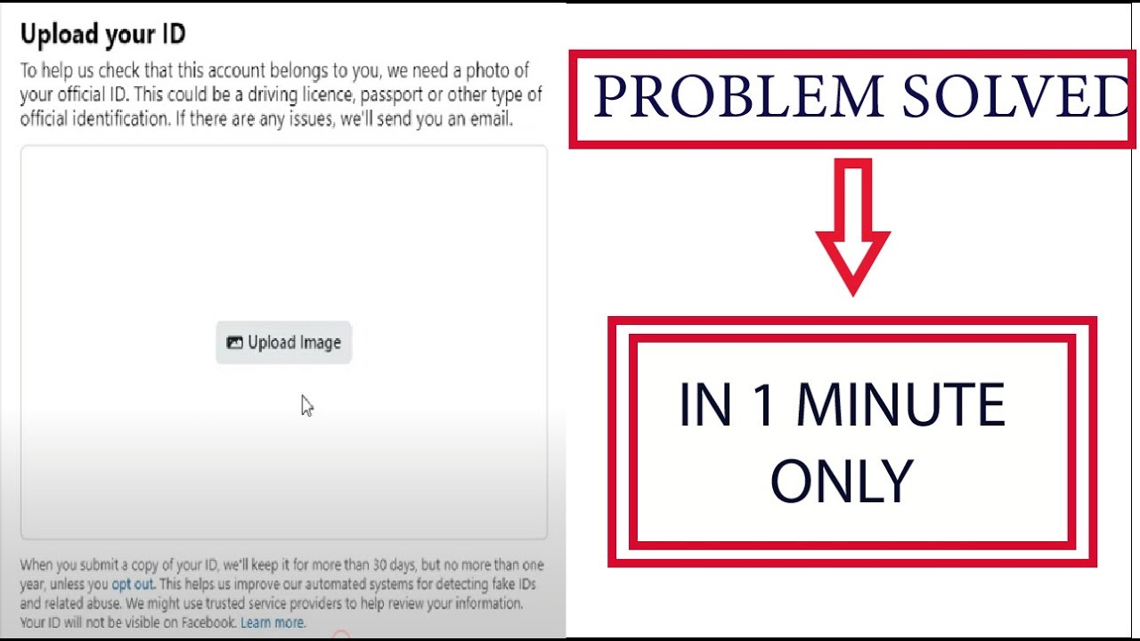 Upload your ID problem solved ~ upload your id on facebook #facebook # ...