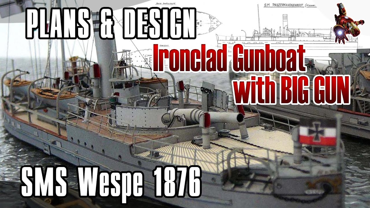 German Ironclad Gunboat SMS WESPE 1876: PLANS & DESIGN * Compact but ...