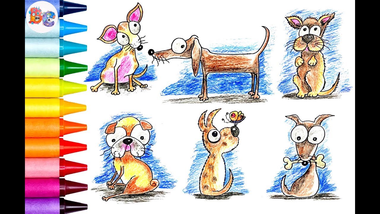 How to draw 6 Cute Dogs - YouTube