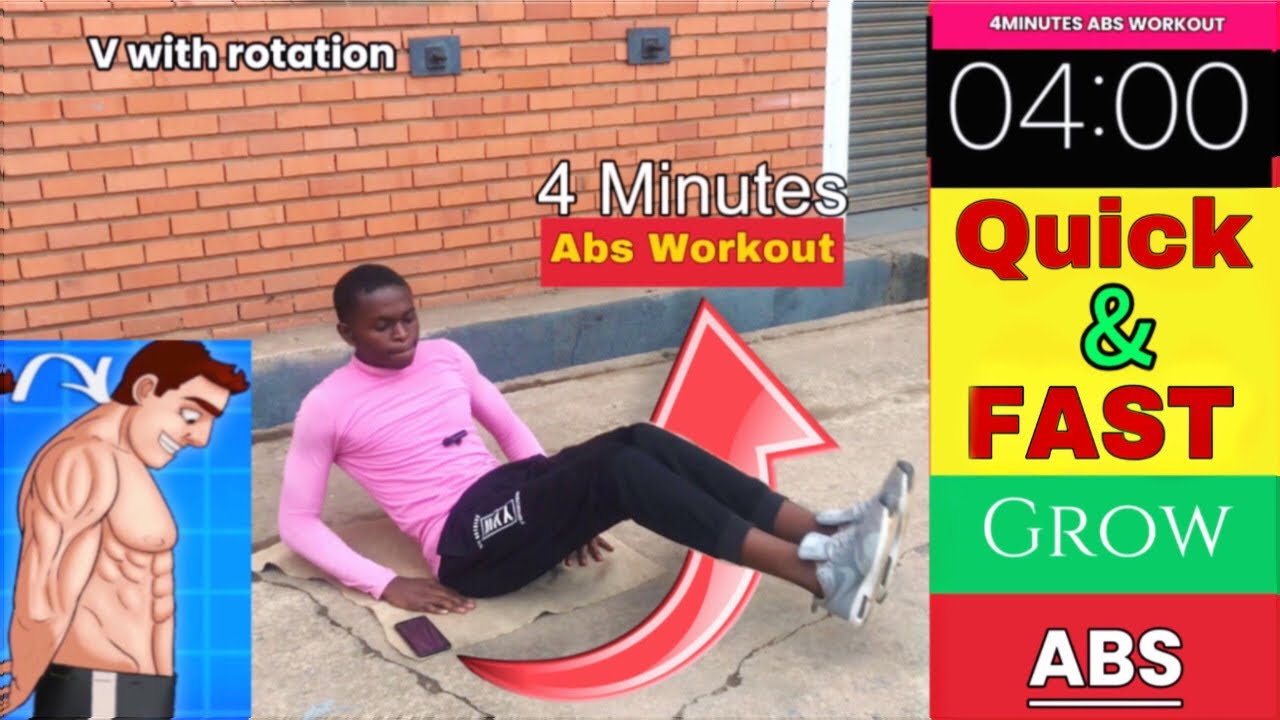 Easy Quick Way To Grow Abs 4Minutes Video - YouTube
