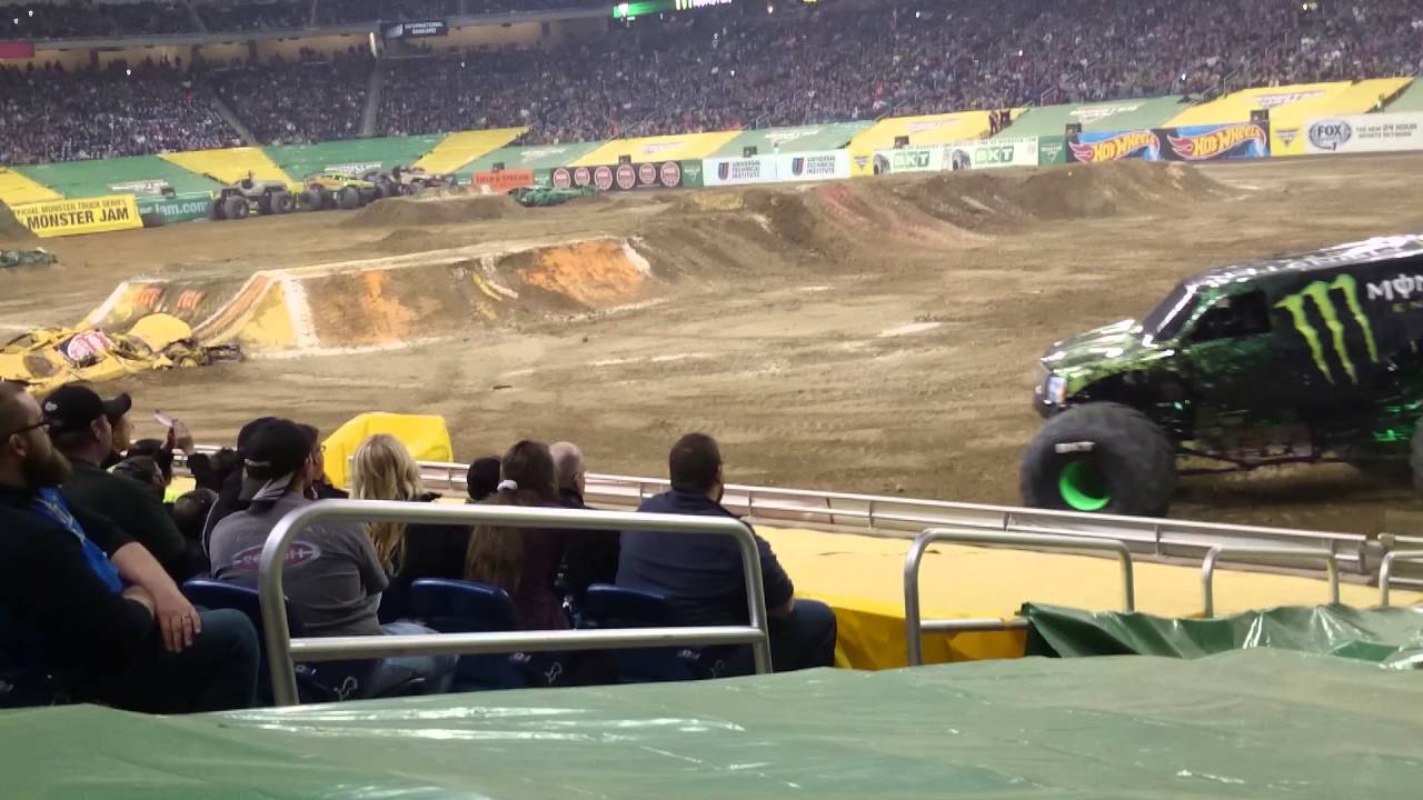 Monster Jam Detroit Feb 27, 2016 Monster Energy freestyle - YouTube