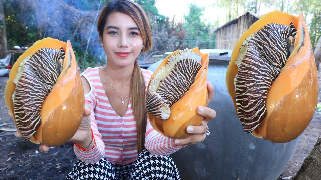 Snail salad with mango cook recipe - Sea food cook recipe - YouTube