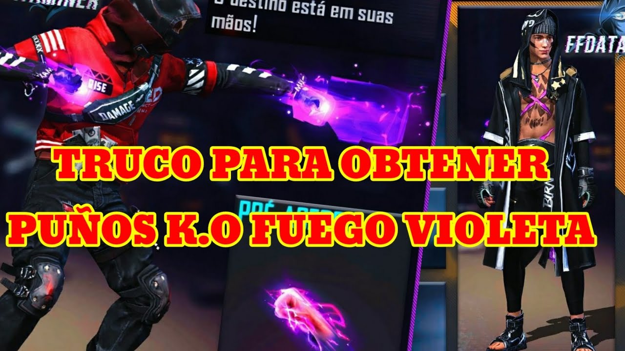 COMO GANAR LOS PUÑOS K.O FUEGO VIOLETA Y SKIN BOXEADOR DE FREE FIRE ...