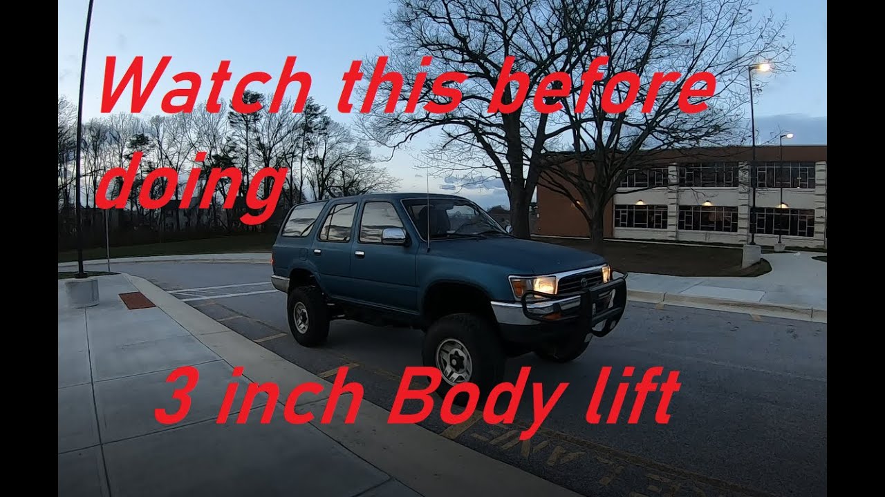 Toyota 4runner Gen2 3 inch body lift - YouTube