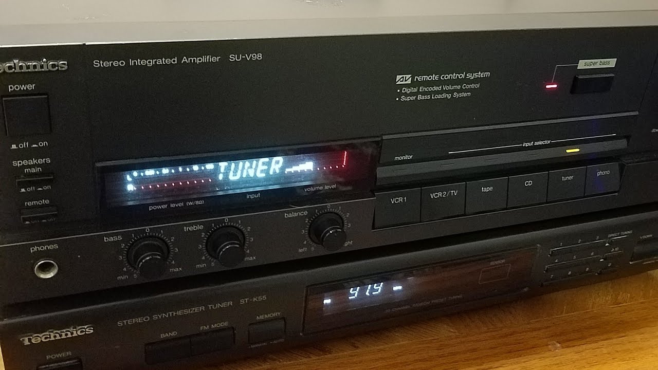 Technics suv98 amplifier and technics St k55 tuner - YouTube
