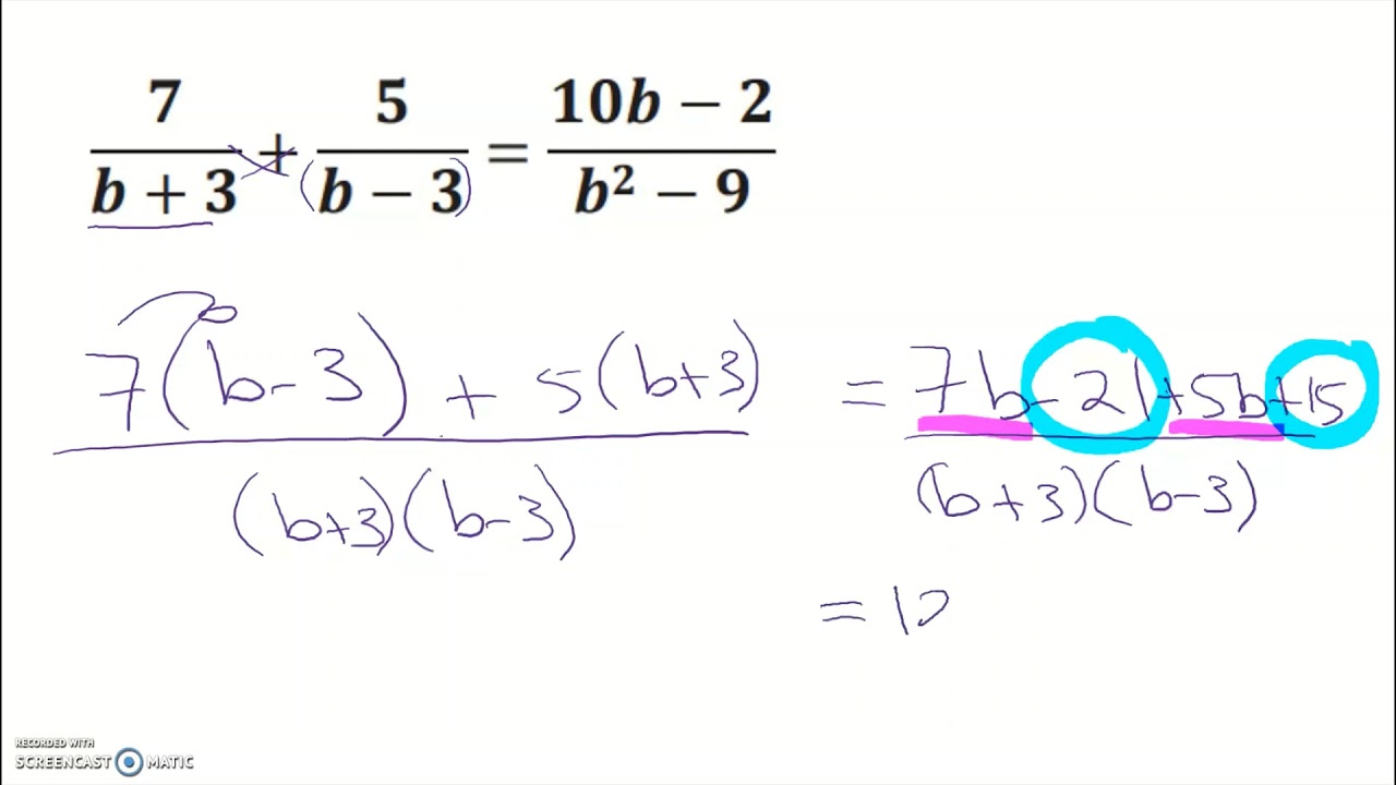 How To Solve Rational Equations With Different Denominators YouTube How To Solve Rational Equations With Different Denominators YouTube